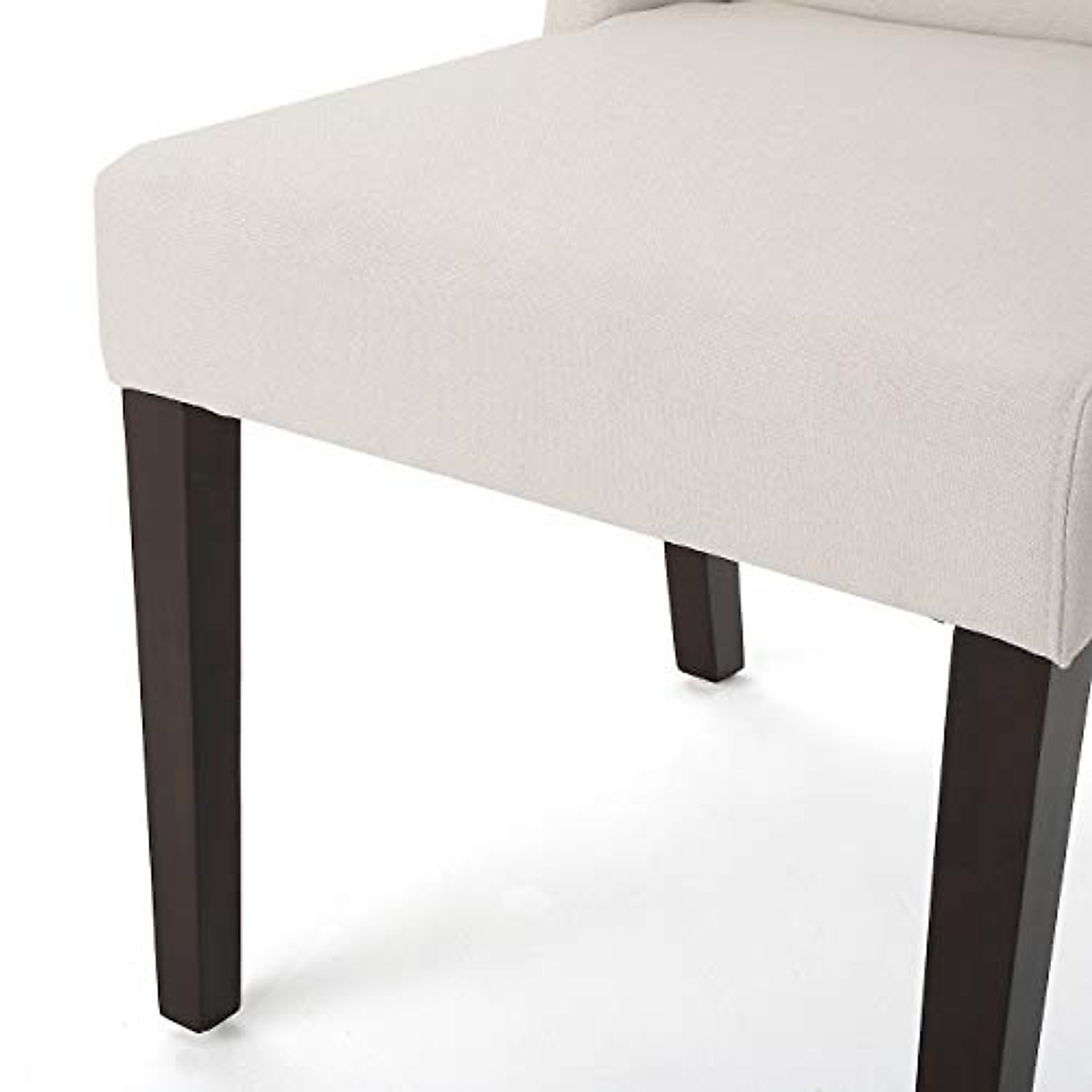 GDFStudio Christopher Knight Home Rory Fabric Dining Chairs, 2-Pcs Set, Ivory / Brown