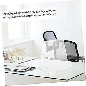 VILLFUL 1pc Acrylic Bookend Foldable Bookshelf Metal Brackets Adjustable Bookends Heavy Duty Book Ends Clear Magazine Holder Desk Book Stand Bookstore Tabletop Bookend Acrylic Book Support