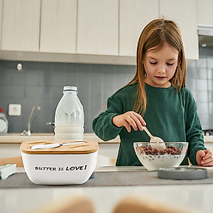 Butter Dish with Lid for Countertop – Butter Keeper – Butter Holder – Butter Container – Butter Dish with Lid and Knife – Butter Tray – Butter Saver – Ceramic Butter Dish with Kinfe Holder by UNI-THGT