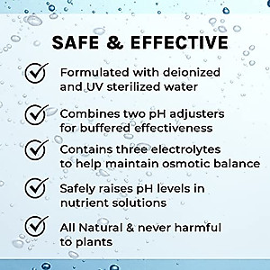 MICROBE LIFE HYDROPONICS pH Up Liquid Premium Buffering for pH Stability, Increases pH Levels When Nutrient pH is too Low, 16oz