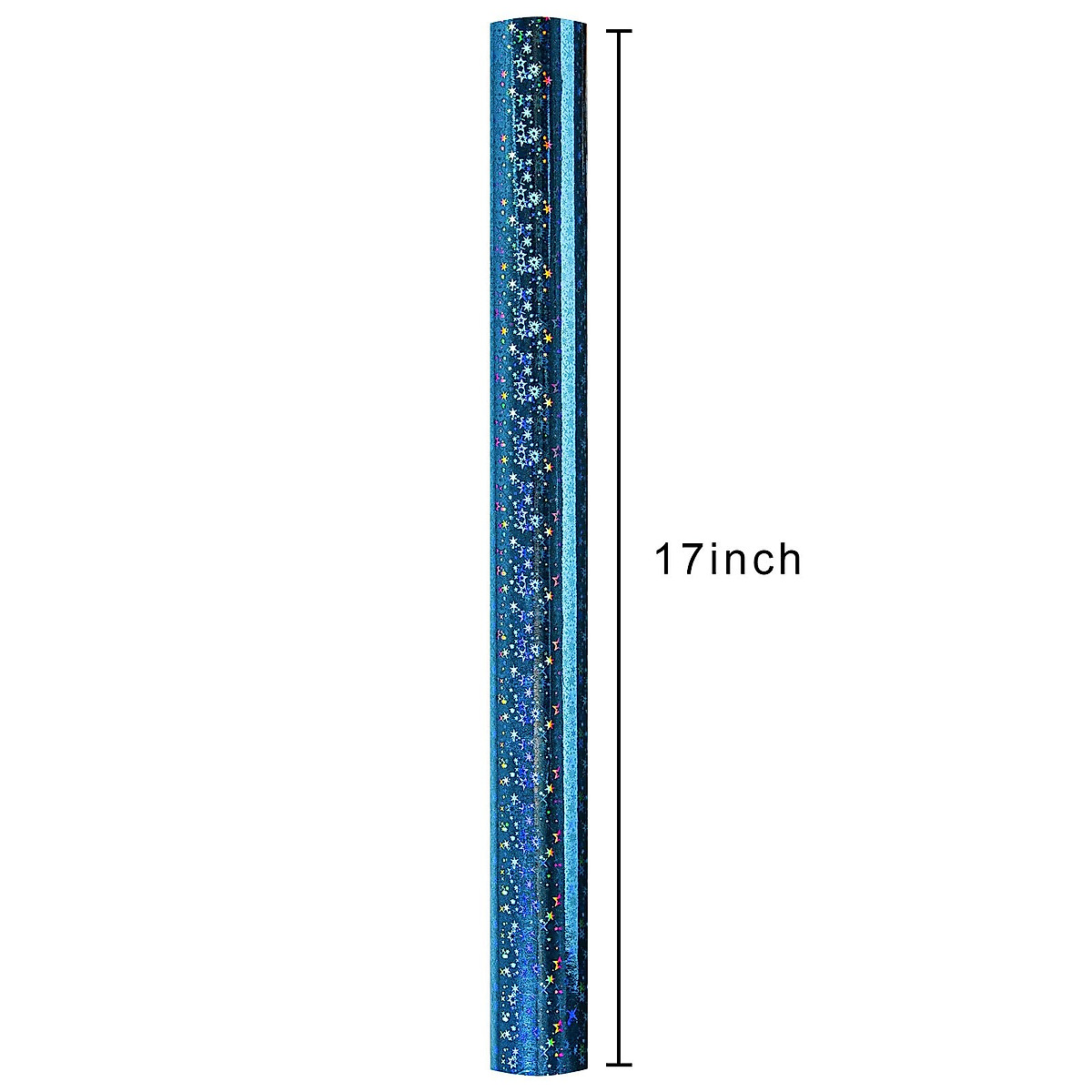Merture 17 In X 32.8 Ft (46.5 sq.ft.) Holographic Space Wrapping Paper Roll, Blue Gift Wrap with Shining Galaxy Design for Birthday, Christmas, Father's Day, Halloween