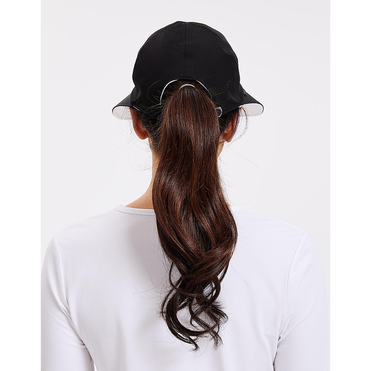 Solbari Reversible Ultra Wide Brim Cap UPF50+ Packable UV Sun Protection Hat with Full Coverage Brim, Black/White