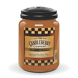 Candleberry Candles | Spiced Pumpkin Punkin Pie | Best Candles on The Market | Hand Poured in The USA | Highly Scented & Long Lasting | Large Jar 26 oz