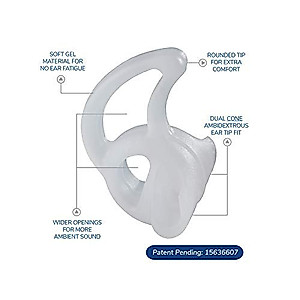 Ear Phone Connection EP-FUA-C3 Ambidextrous Skeleton Ear Tip, 3 pcs (Small, Medium and Large), Clear