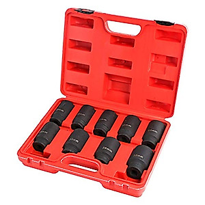 9PCS Deep Impact Socket Set 1/2" Drive Metric Axle Hub Nut Socket 29-38mm