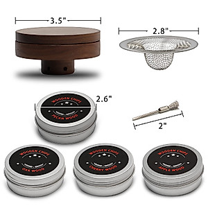 Cocktail Smoker Kit for Whiskey,Drink,Bourbon Smoker Kit with 4 Different Natural Wood Chips Luxury Gift Set Bar Tool for Drinking Dad Husband Men