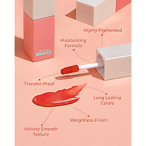 AMTS Webtoon True Beauty - 02 Some Sweet | Coral Lip Tint Stain | High Pigment Liquid Shine Non-Sticky Long-Wearing Long-Lasting | Korean Webtoon True Beauty Cute Coral Makeup