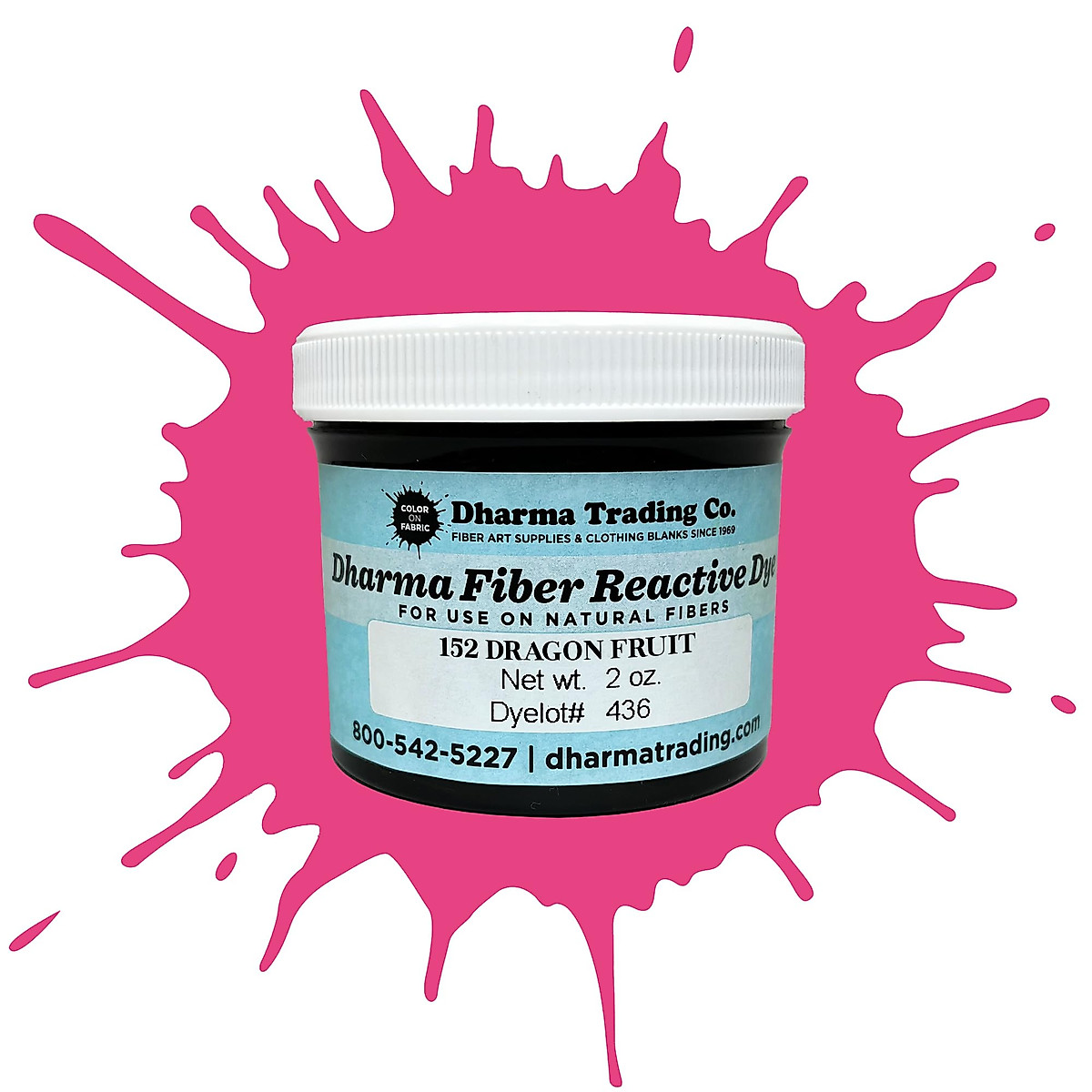 Dharma Fiber Reactive Procion Dye - Trusted by Professionals & Hobbyists Since 1969, The #1 Best Dye for Bright & Vibrant Colors on All Natural Fibers & Fabrics (152 : Dragon Fruit, 2 oz.)