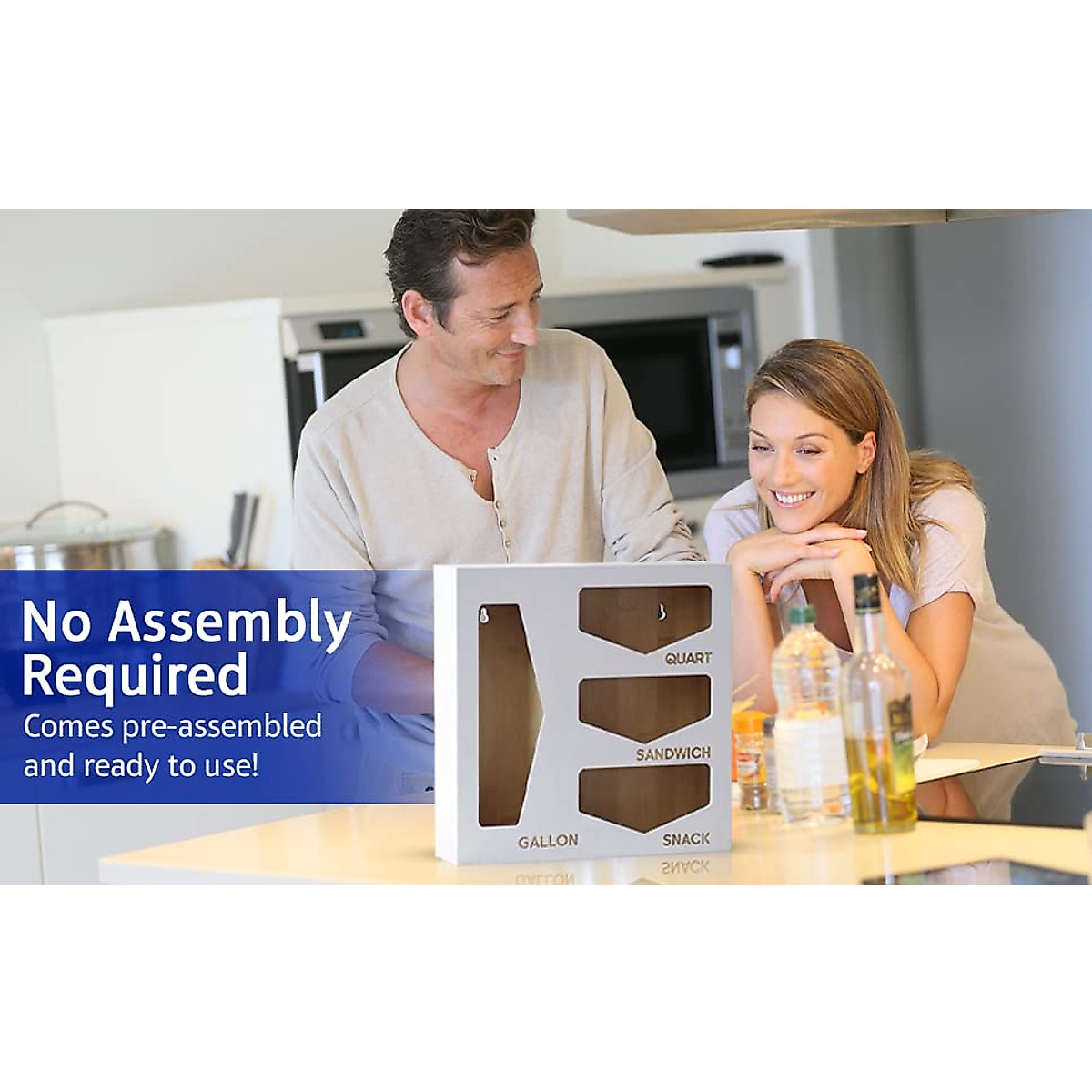 Ziplock Bag Storage Organizer (White)