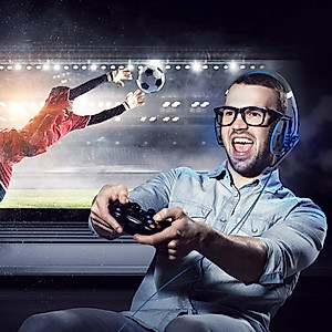 DIZA100 G9000 Gaming Headset Headphone 3.5mm Stereo Jack with Mic LED Light for Xbox One S/Xbox one/PS4/Tablet/Laptop/Cell Phone (Blue.)