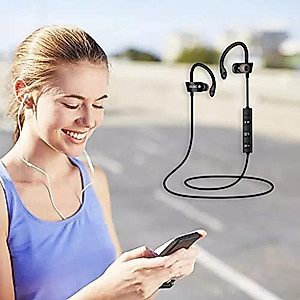 Lobonbo Anti-Lost Earphone RT558 Wireless Headset Wire-Controlled Call Music Earplugs in-Ear Sports Earphones(Black)