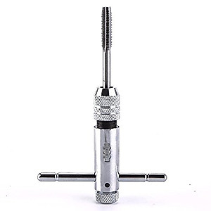 Rocaris Adjustable T-Handle Ratchet Tap Holder Wrench + 5pcs M3-M8 Machine Screw Thread Metric Plug Tap