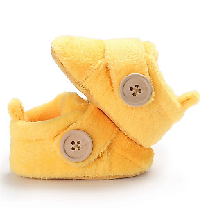 BENHERO Infant Baby Boys Girls Cozy Fleece Booties Winter Newborn Non Skid Soft Sole Shoes Winter Socks Toddler First Walkers Warm Shoes(0-6 Months M US Infant), B-yellow