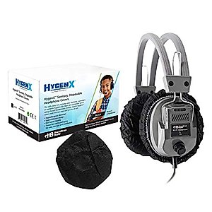 HamiltonBuhl Disposable Ear Cushion Covers, Black, 4.5" Deluxe, 50 Pairs