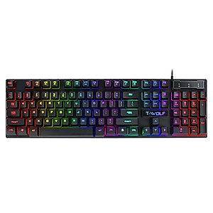 MatureGirl Wired Gaming Keyboard,Portable USB RGB Backlight Full Size Standard Keyboard and Ergonomic for Windows, Computers, PCs, and Notebooks (Black)