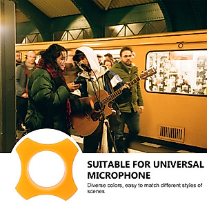 EXCEART 5pcs Handheld Microphone Windscreen Foam Cover 5pcs Microphone Protection Rings Silicone 5pcs Ring Bottom Rod Sleeve Holder for KTV Device