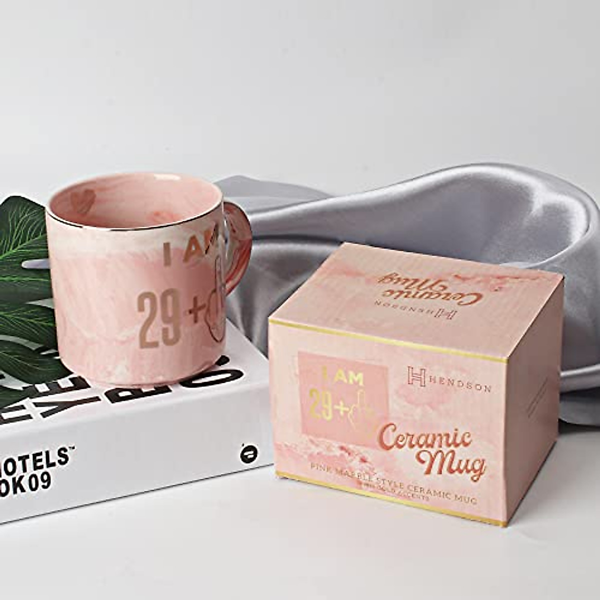 30th Birthday Gifts for Women - Funny Turning 30 Year Old Birthday Gift Ideas for Wife, Mom, Daughter, Sister, Aunt, Best Friends, BFF, Coworkers - Fabulous Pink Marble Mug, Ceramic 11.5oz Coffee Cup