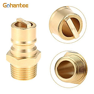 1/2" Gas Quick Connect Kit, Disconnect Connector with Male Insert Plug, Solid Brass 1/2 inch Natural Gas Propane Quick Connect Adapter