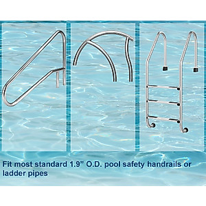 EESC2Y 4-PCs 2" I.D. Pool Ladder Escutcheon Plates, Pool Ladder Rings for 1.9" Inground Pool& Spa Ladder Handrail Tubing- Made of Thickened 304 Stainless Steel