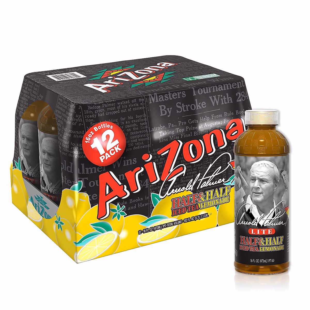 Arizona Premium Brewed Arnold Palmer Bottled Tea 16-Ounce | 12-Count