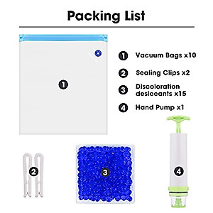 eSUN 3D Printing Filament Vacuum Storage Kit, Spool Storage Sealing Bags Dust Proof Humidity Resistant for Keeping Filament Dry, 10 Vaccum Bags/Kit, 33 x 38cm