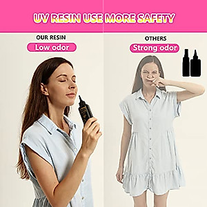 UV Resin - DIYcraft Odorless Crystal Clear Hard Resin 200g, Fast Curing Epoxy Resin for DIY Resin Molds, Jewelry Making - Suitable Art Craft Beginner UV Resin Jewelry Making Kit
