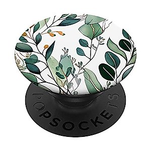Eucalyptus Floral Boho Flower Blossom Branches Leaves Art PopSockets Swappable PopGrip