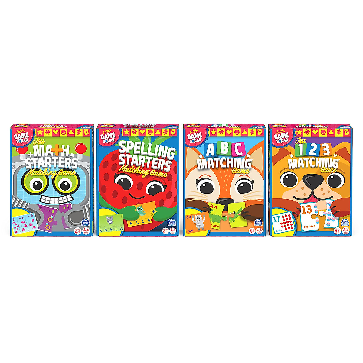 SPIN MASTER GAMES Spin Master Match and Learn Puzzle Game Bundle for Learning Basic Education Skills, for Families and Kids Ages 3 and up