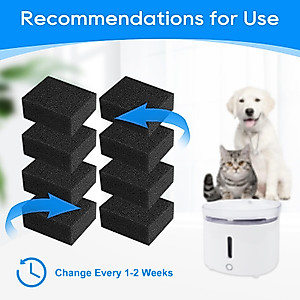 MyfatBOSS 8 Packs Pre-Filter Sponges, Water Pump Filter for WF20/CF20 68oz/2L Cat Water Fountain Wireless Pump Sponges