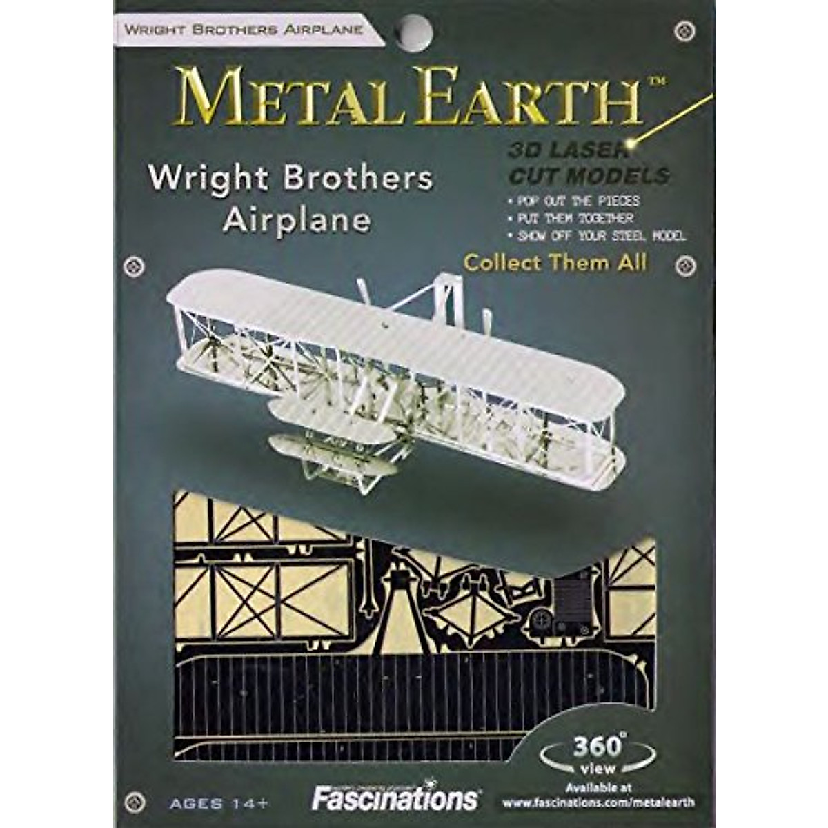 Metal Earth Wright Brothers Airplane 3D Metal Model Kit Fascinations