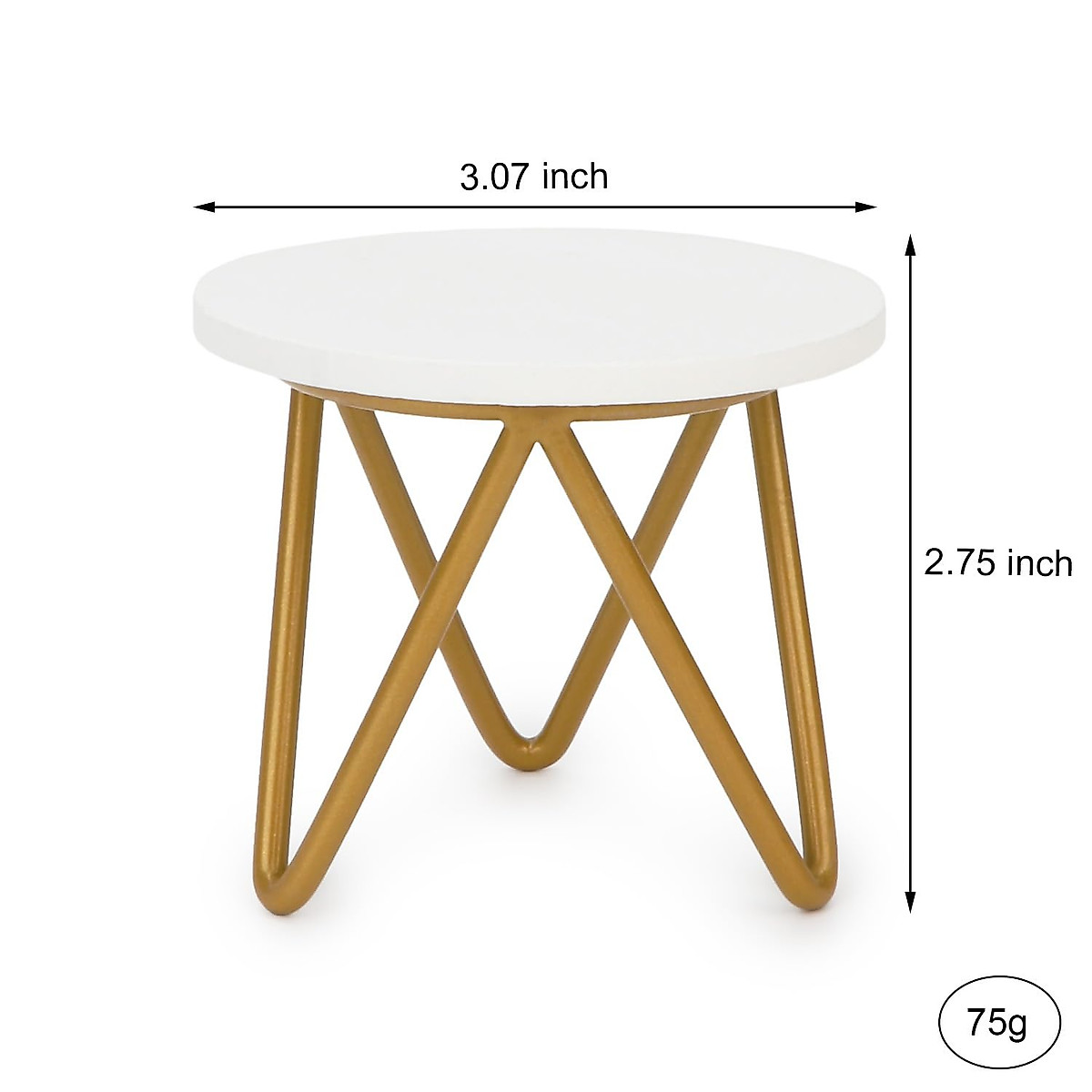 1 12 Scale Dollhouse Furniture Mini Circle Coffee Table Miniature Decor for Living Room Bedroom Family Room Kitchen Balcony Fairy Garden Project Decoration (Golden Stand)