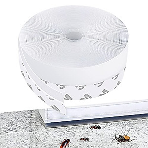 Weather Stripping Door Seal Strip, Ablink Door Weather Stripping for Door Frame, Door Draft Stopper for Bottom, Self Adhesive Door Sealing Strip for Doors and Windows Gaps, 16.4 Feet
