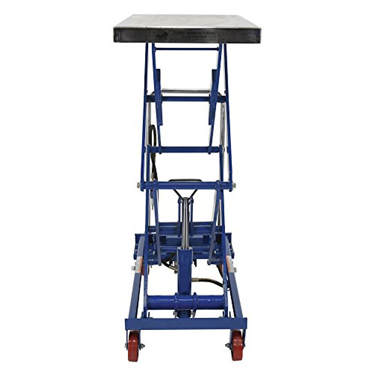 Vestil AIR-800-D Steel Air Hydraulic Cart, 800 lbs Capacity, 35-1/2" Length x 20" Width Platform, 15" - 51" Height Range
