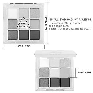 KARNAR Black Smokey Gray Silver Glitter Shimmer Eye Makeup Palette, 9 Colors Cool Toned Matte, Make Up Black Radiance Eyeshadow Palette, Profesional Sombras De Ojos