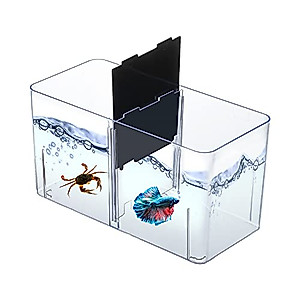 Mini Fish Tank, 3-in-1 Small Betta Bow Tank Stackable Tiny Aquarium Tank - Divided Compartments Beta Fish Tanks for 2 Betas - 2/5 Gallon Fish Bowl for Sea Monkeys Baby Fishes Shrimp Clownfish Guppy