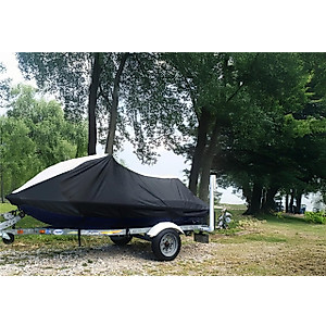 SBU Jetski Cover Compatible for Yamaha Wave Runner VX Deluxe 2007-2014 Jet Ski PWC Cover Black/Grey