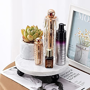FasolaHome Decorative Marble Riser For Display, Cute Home, Bathroom, Kitchen Decor, Beautiful Marble Pedestal Stand Uniquely Displays Your Decorations, The Perfect Marble Tray to Add Some Beauty to Your House (Large-7inch)