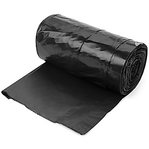 Commander 20-30 Gallon 1.0 MIL Black Drawstring Trash Bags - 30" x 33" - Pack of 28 - For Home, Kitchen, & Office