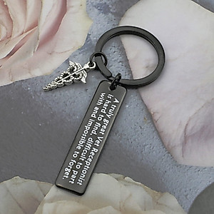 Vet Receptionist Keychain Vet Tech Gift Veterinary Assistant Vet Nurse Gift Veterinary Medicine Gift (Vet Receptionist KB), 1.18