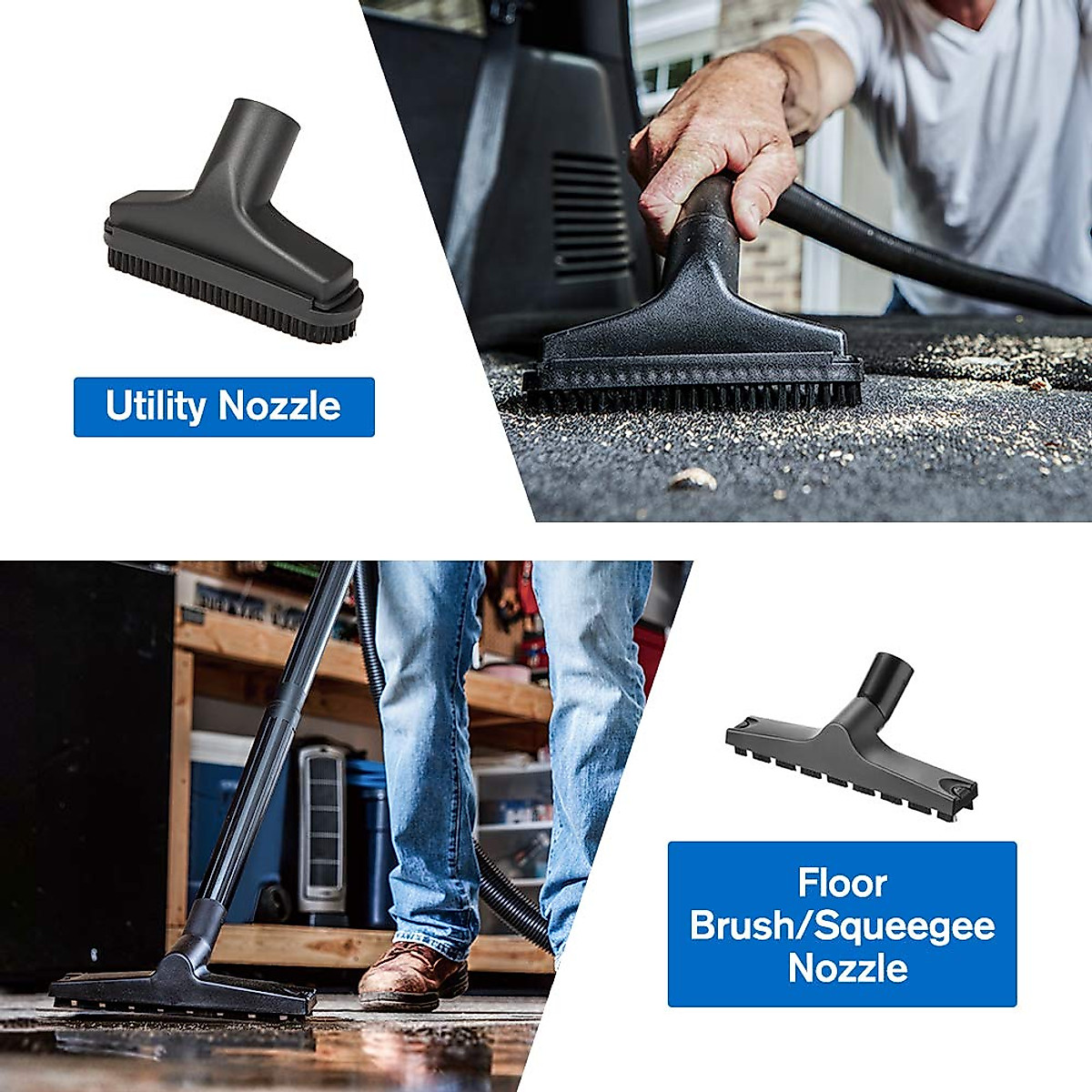 Vacmaster 3 Peak HP 5 Gallon Shop Vauum with Hepa Filter Powerful Suction Wet Dry Vacuum Cleaner with Blower Function 1-1/4 inch Hose 10ft Power Cord