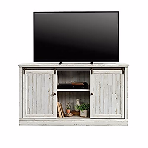 Sauder Barrister Lane Credenza, for TVs up to 60", White Plank finish