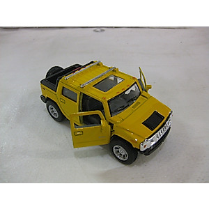 KiNSMART 2005 H2 Hummer SUT Yellow 5" 1:40 Scale w/Pull Back Action