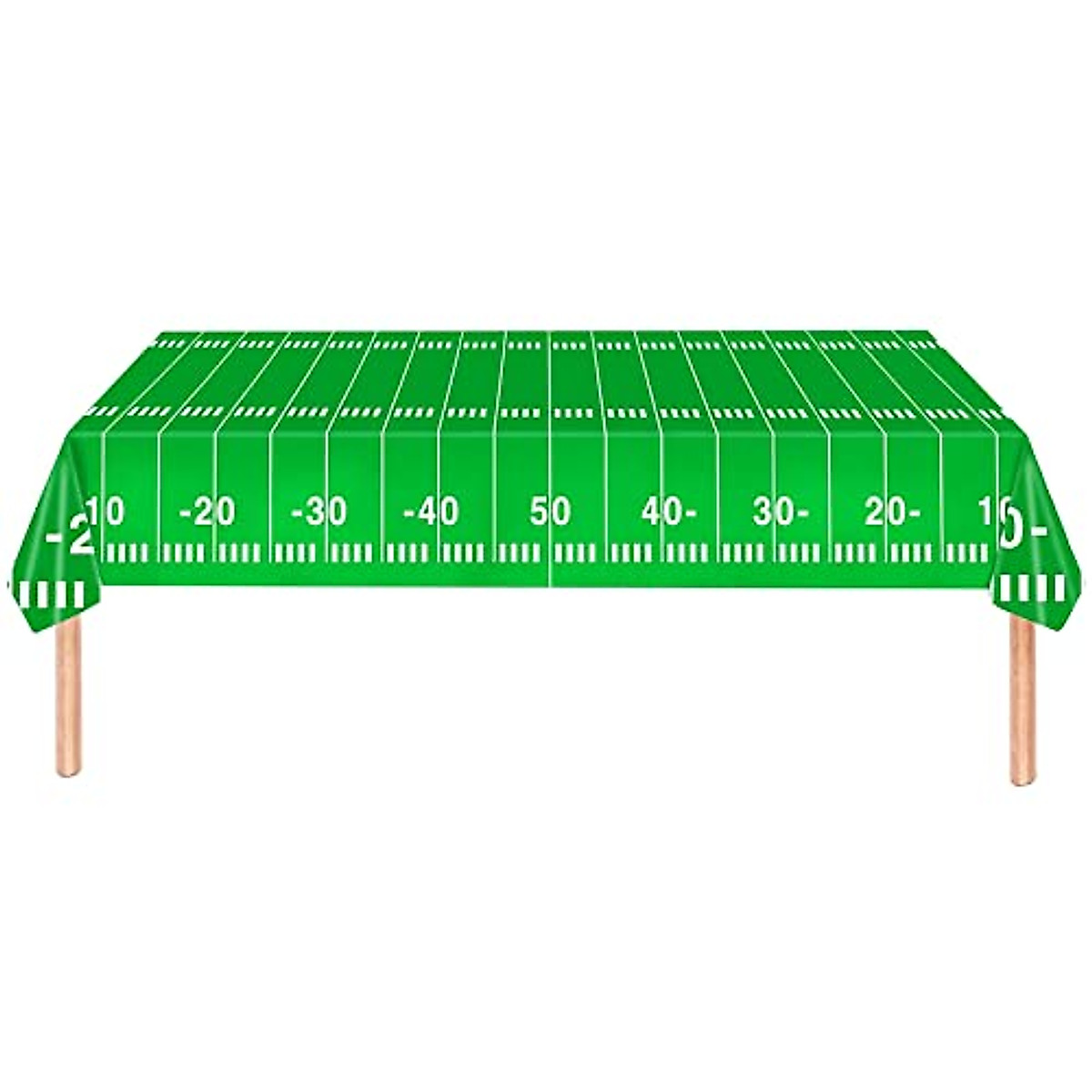 UNIIDECO 2 Pieces 54”x108” Football Tablecloth, Soccer Themed Plastic Table Cover, First Down Football Birthday Party Gender Reveal Decoration Supplies