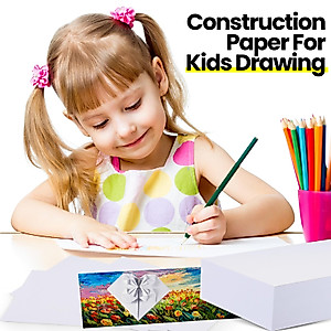 Harloon 500 Sheets White Construction Paper Bulk Heavyweight Construction Paper A4 Size Thick Cardstock for DIY Craft, 120 GSM