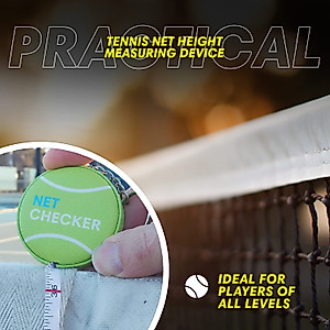 Scoring Right Tennis Net Height Mini Measuring Tape and Keyring, Portable 59 Inch Flexible Measuring Tape for Measuring Tennis Net Height, Green