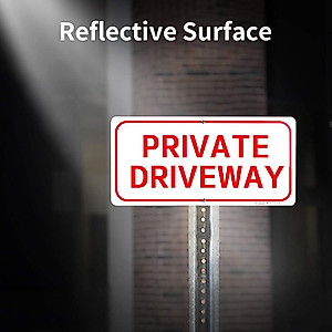 2 Pack Private Driveway Sign, 14"x 7" .04" Aluminum Reflective Sign Rust Free Aluminum-UV Protected and Weatherproof