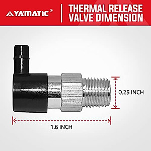 YAMATIC Heavy Duty Thermal Release Valve for Pressure Washer Pumps Replacement Fit All Axial Cam Pumps, 1/4 Inch NPT, Aluminum, 2-Pack