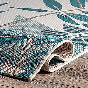 nuLOOM Outdoor Trudy Area Rug, 5x8, Turquoise