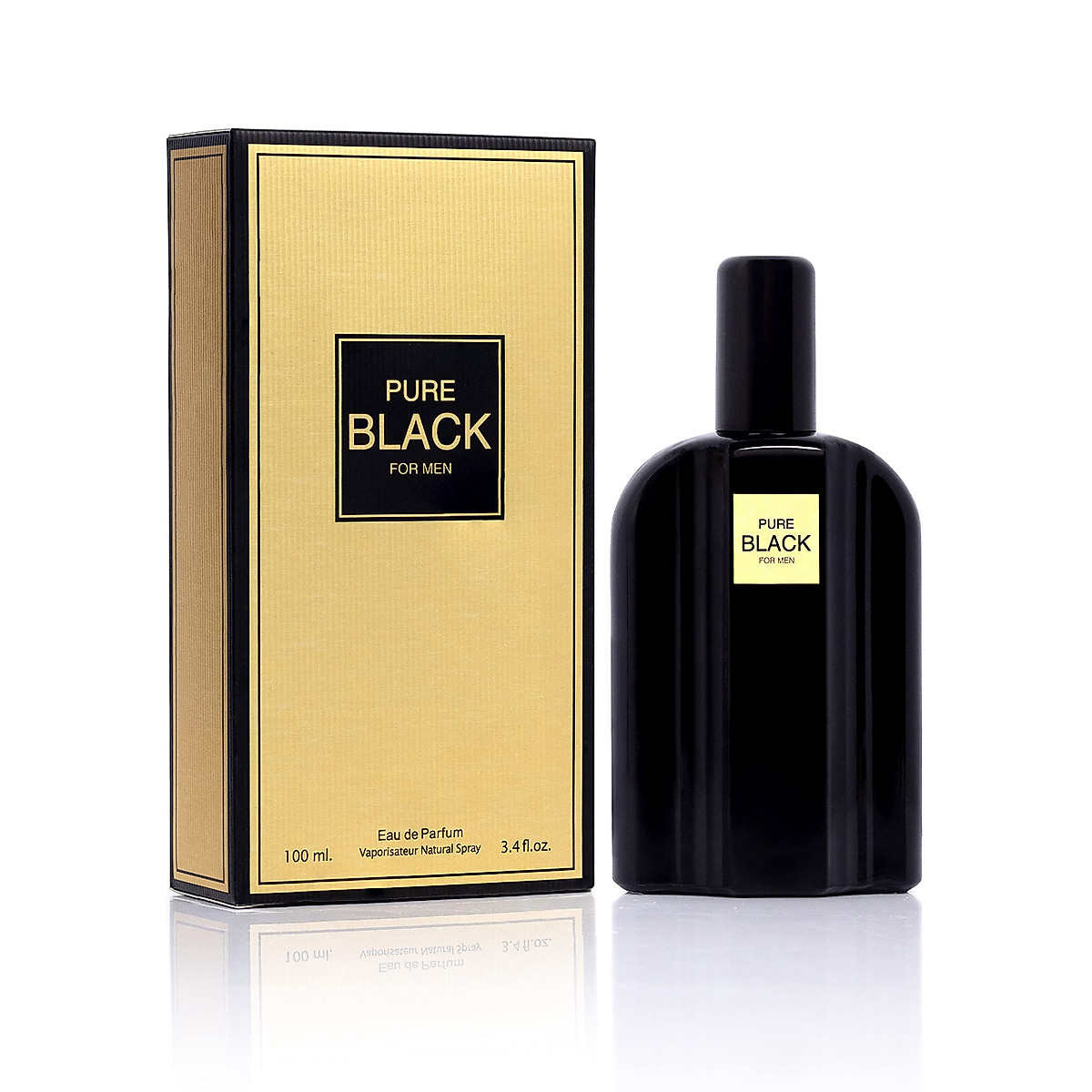 PURE BLACK,Eau de Parfum Spray Perfume, Fragrance For Women-Daywear, Casual Daily Cologne Set with Deluxe NovoGlow Suede Pouch- 3.4 Oz Bottle- Ideal EDT Beauty Gift for Birthday, Anniversary
