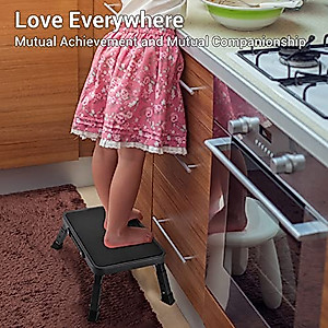 ALPURLAD Step Stool Bed Step Stools for High Beds Height-Adjustable Foldable One Step Ladder with Non Skid Rubber Platform for Rv,Toilet,Kitchen and Bed 330-Pound Capacity